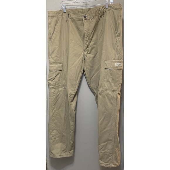 Cargo | Pants | Wrangler Men Loose Fit Fleece Lined Khaki Cargo Pant ...